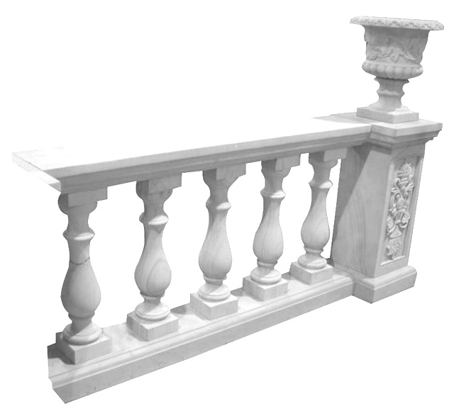 White Marble Balcony Railing Balustrades And Stone Staircase ...