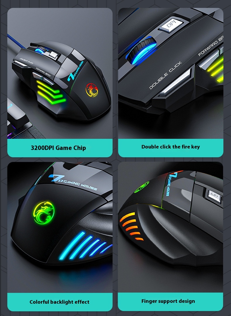 Dazzle Rgb Wired Gaming Mouse - 7 Keys, 2400 Dpi, Ergonomic Right-hand ...