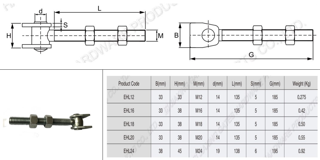 Gate Hinge With Long Bolt And Adjustable Nut, High Quality Gate Hinge ...