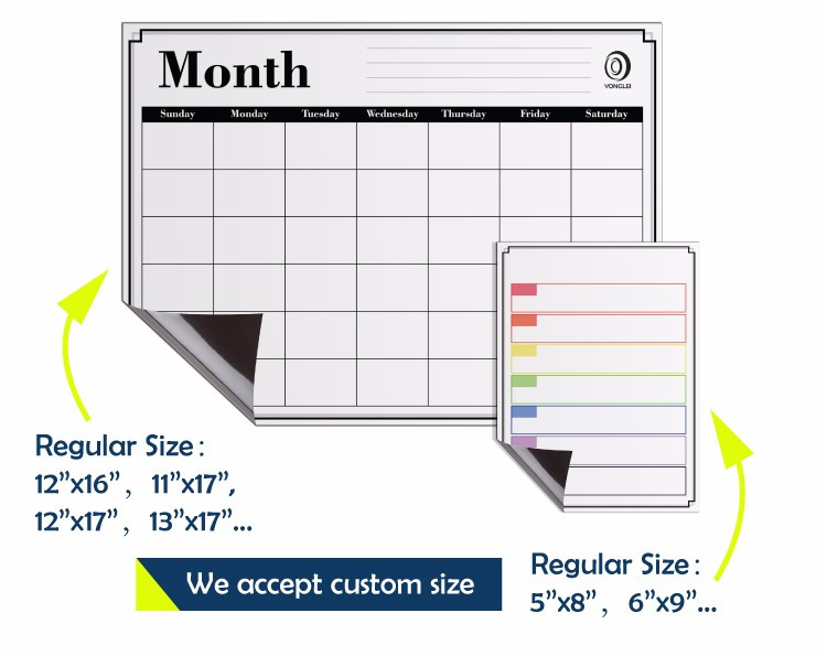 Custom Magnetic Calendar Whiteboard, High Quality Custom Magnetic ...