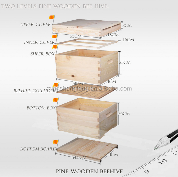 Pine Fir Wood Langstroth Size Bee Hive Boxes, High Quality Pine Fir ...