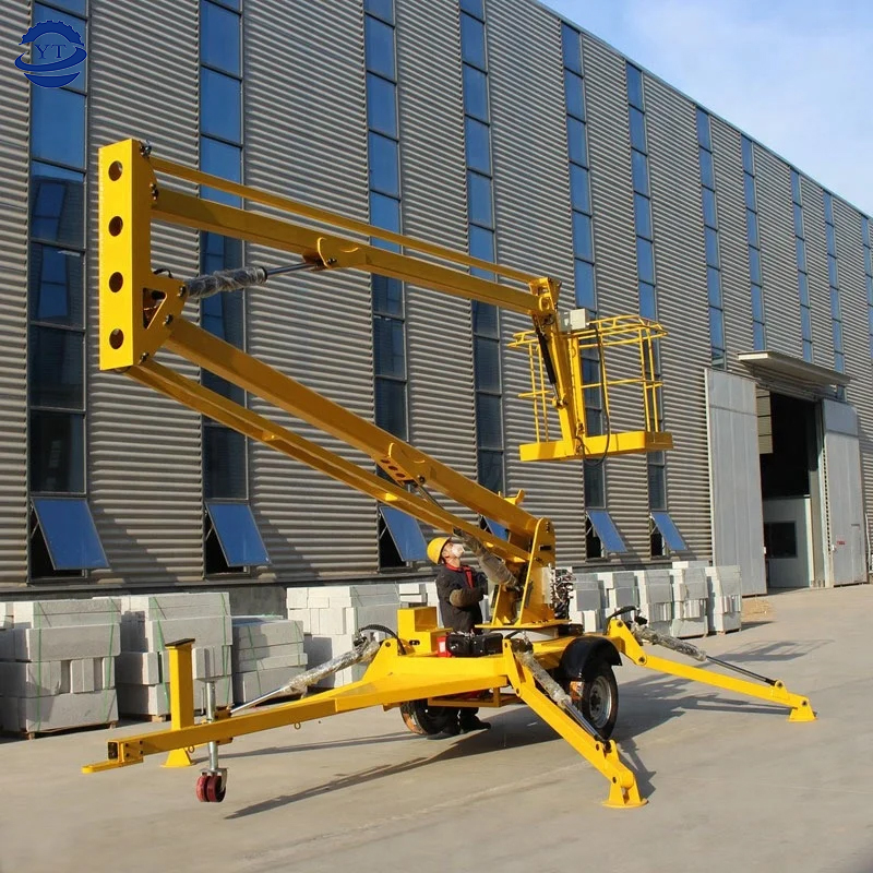 12 Meter Trailer Lift Tow Behind Towable Boom Lift For Sale, High ...
