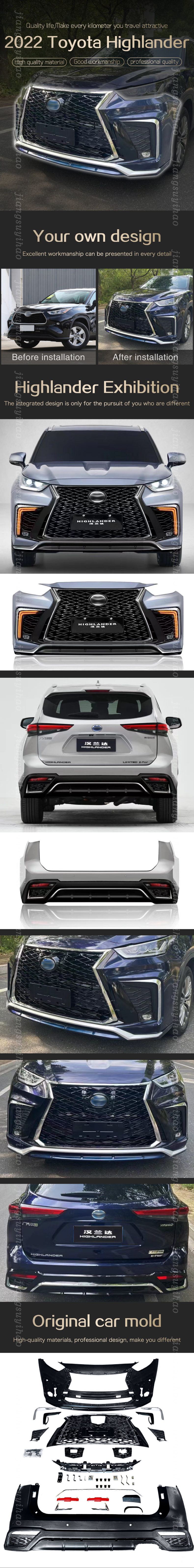 Body Kit For Toyota Highlander 2022-2023: Upgrade To Lx Lexus Design ...