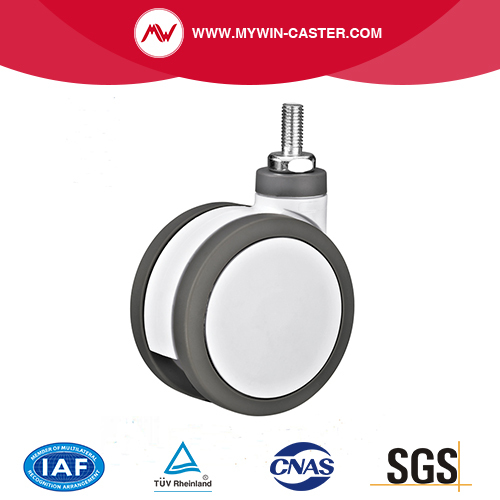 5" All Plastic Medical Wheel Casters Threaded Stem Swivel Pu Ball ...