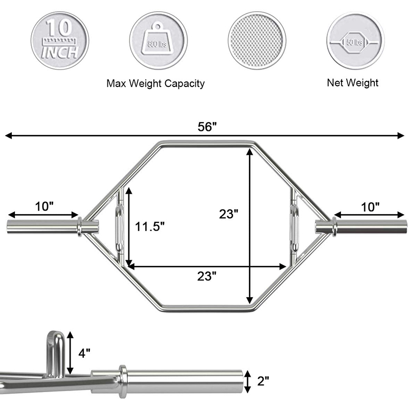 Hexagon Trap Bar With Folding Grips Powerlifting, High Quality Hexagon ...