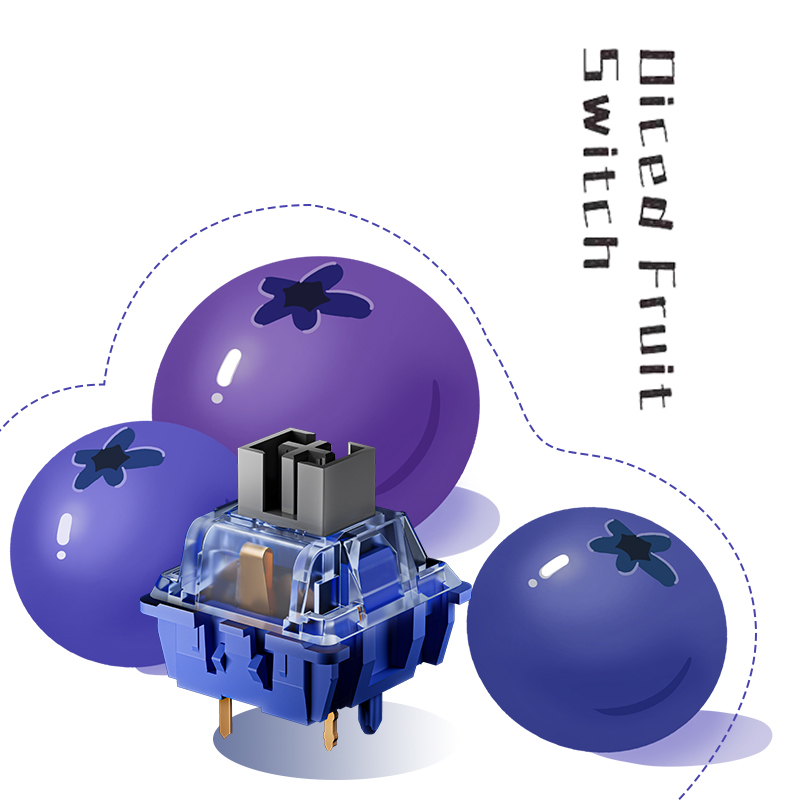 Original 45 Ajazz Diced Fruit Blueberry 5 Pin Linear Rgb Gaming ...