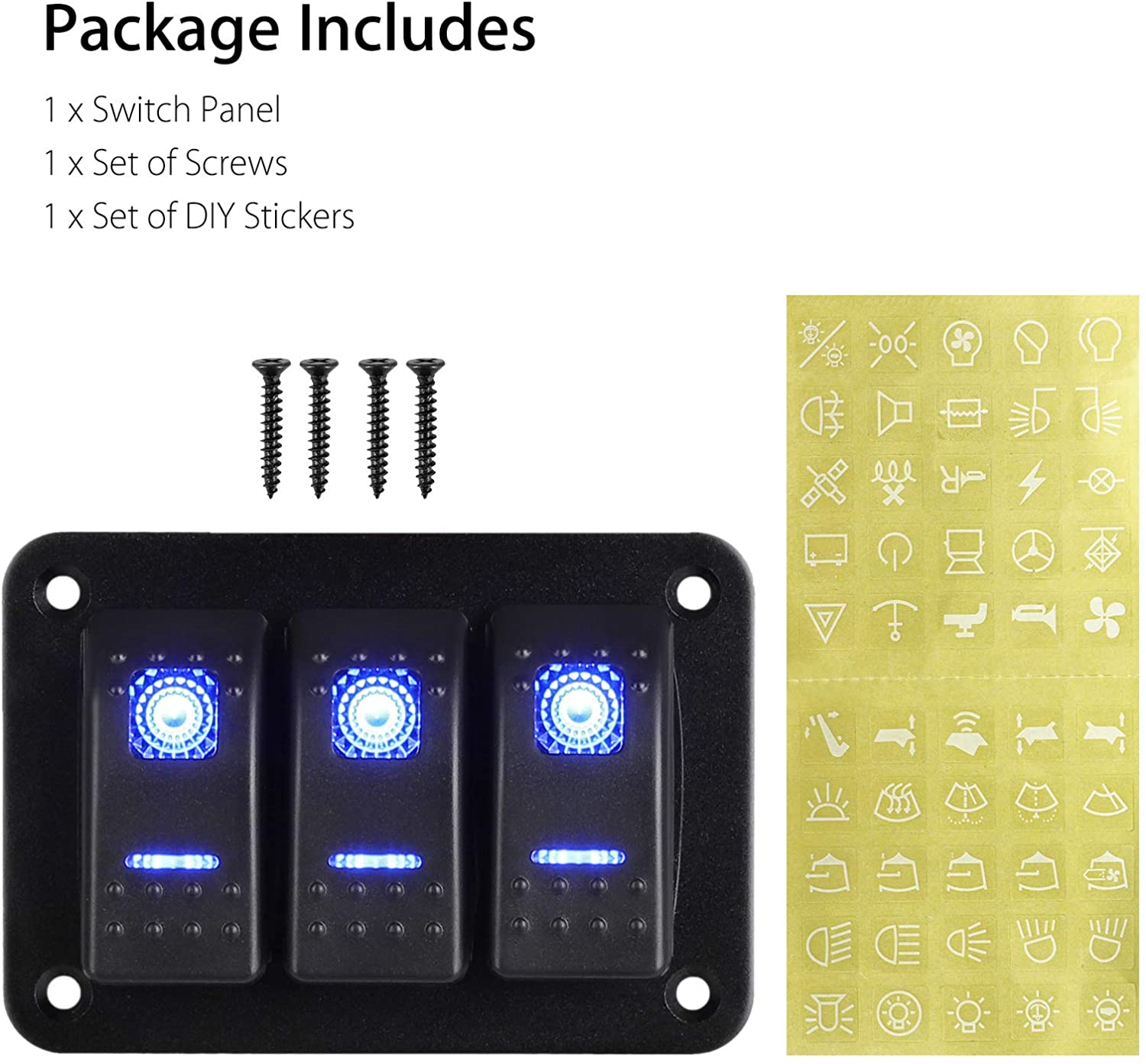 Toggle Switch Panel 3 Gang Aluminum Switch On-off, High Quality Toggle ...