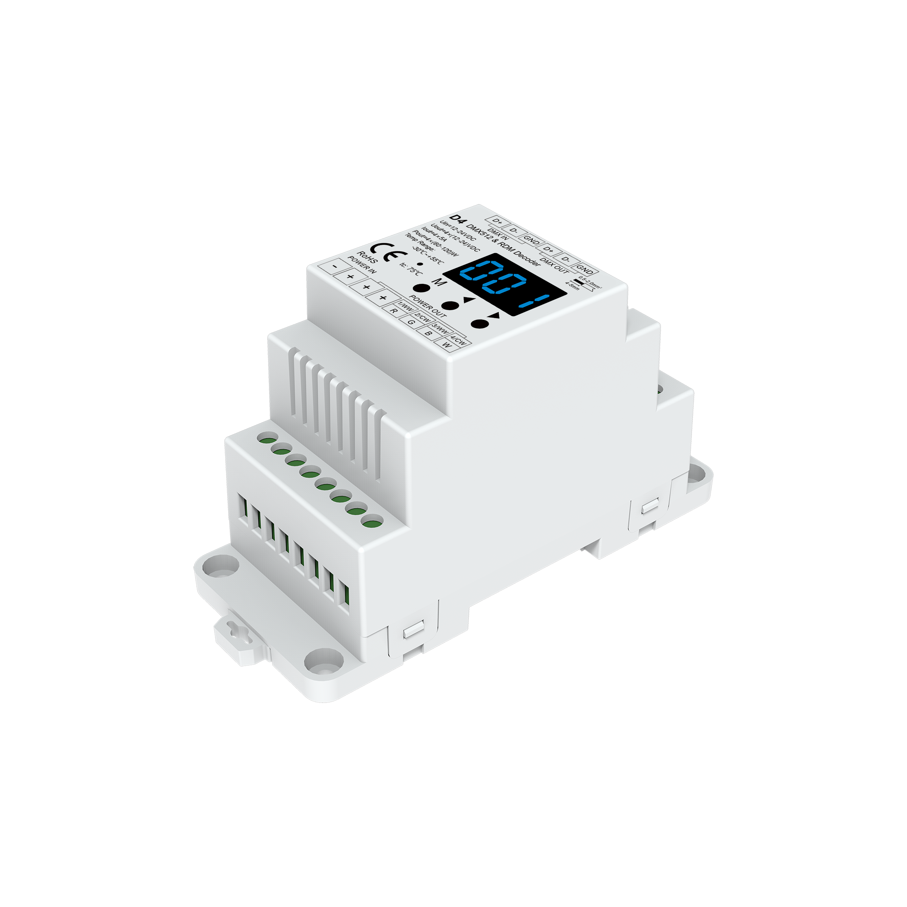 D4 Rdm Dmx 4 Channel Decoder For Rgb/rgbw Led Strip Lights, High ...