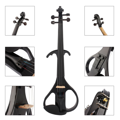 Naomi Electronic E Violin Electric Violin 4/4 Maple Wood Violino Ebony ...