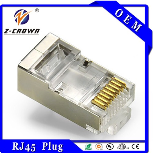 Cat5e Cat6 Shielded Rj45 Plug Rj45 Staggered Gold Plated Connectors ...