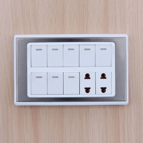 Interruptor De Pared De Banda 8 + 2 Socket, alta calidad Interruptor De ...