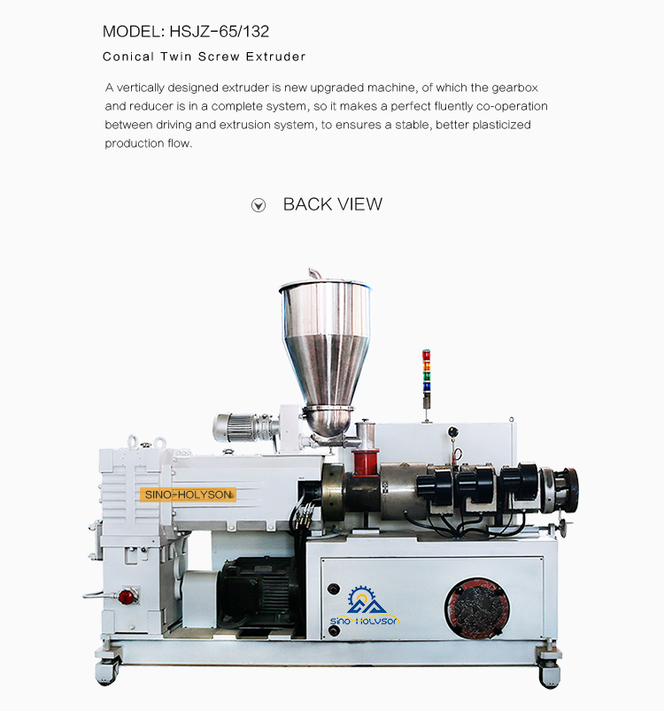 Sino-holyson Hsjz-65/132 Pvc Conical Twin Screw Extruder, High Quality ...