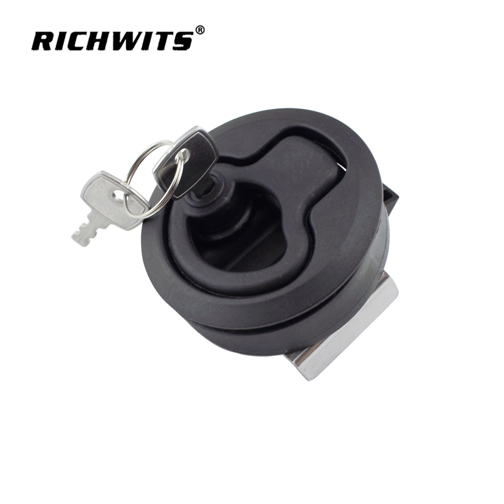 2 Inch Black Locking Flush Pull Slam Latch Hatch Lift With Key For ...