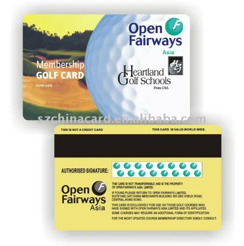 7th Year Golden Supplier Plastic Pvc Golf Club Membership Card, High ...