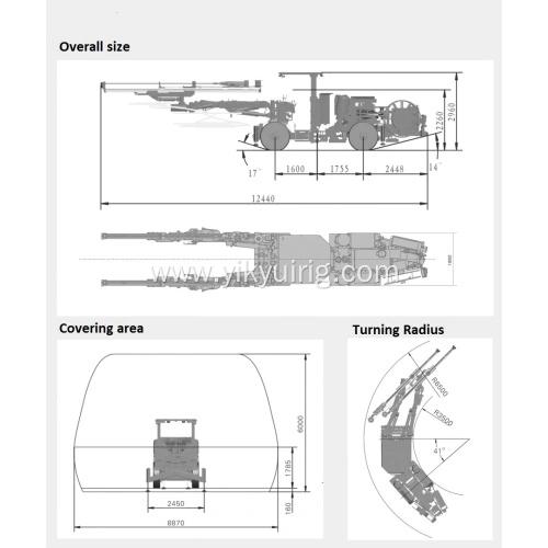 Kinds of 2*55KW Double Boom Underground Digging Machine for mine ...