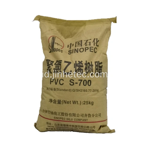 Cina Sinopec PVC Resin S700 berbasis etilen untuk Plastik Produsen