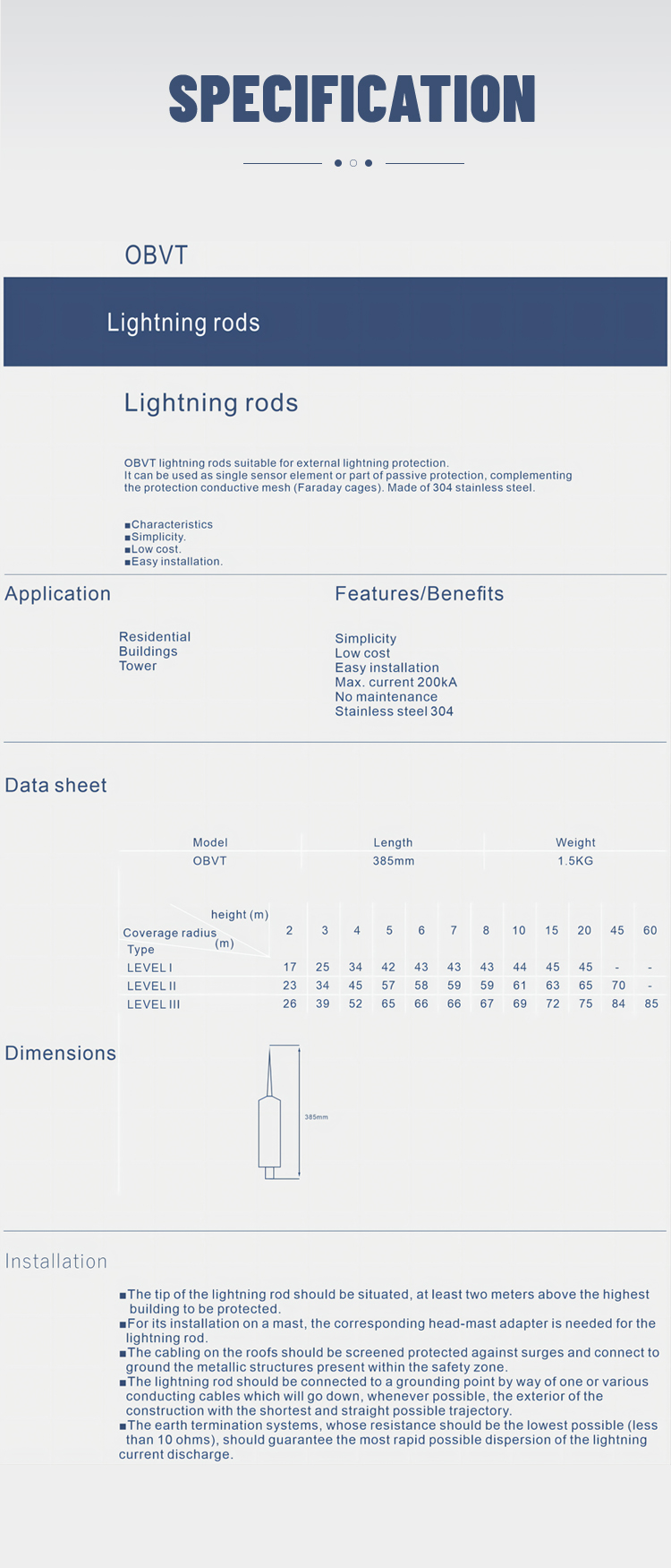 Mobile Ese Air Terminal Lightning Protection System, High Quality ...
