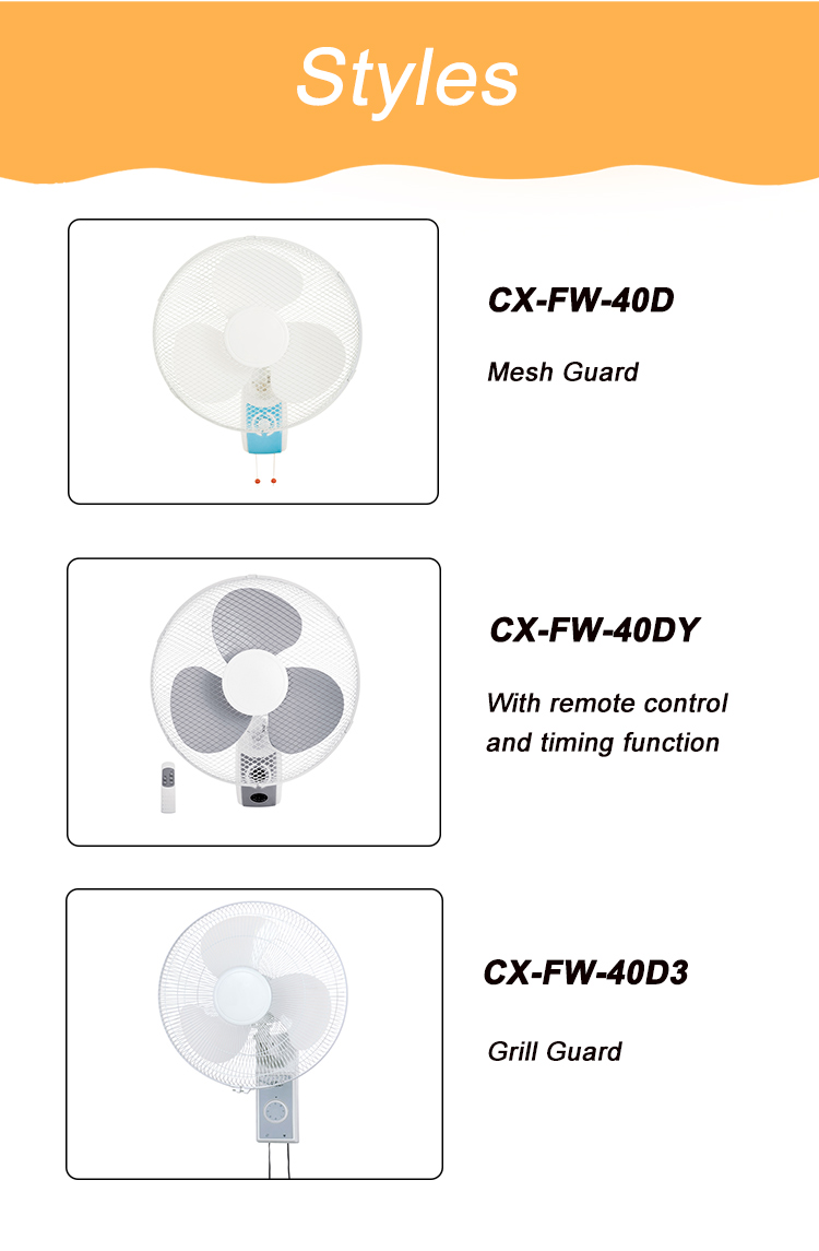 3 Speed Mounted Oscillating Wall Fan Technical Specifications, High ...