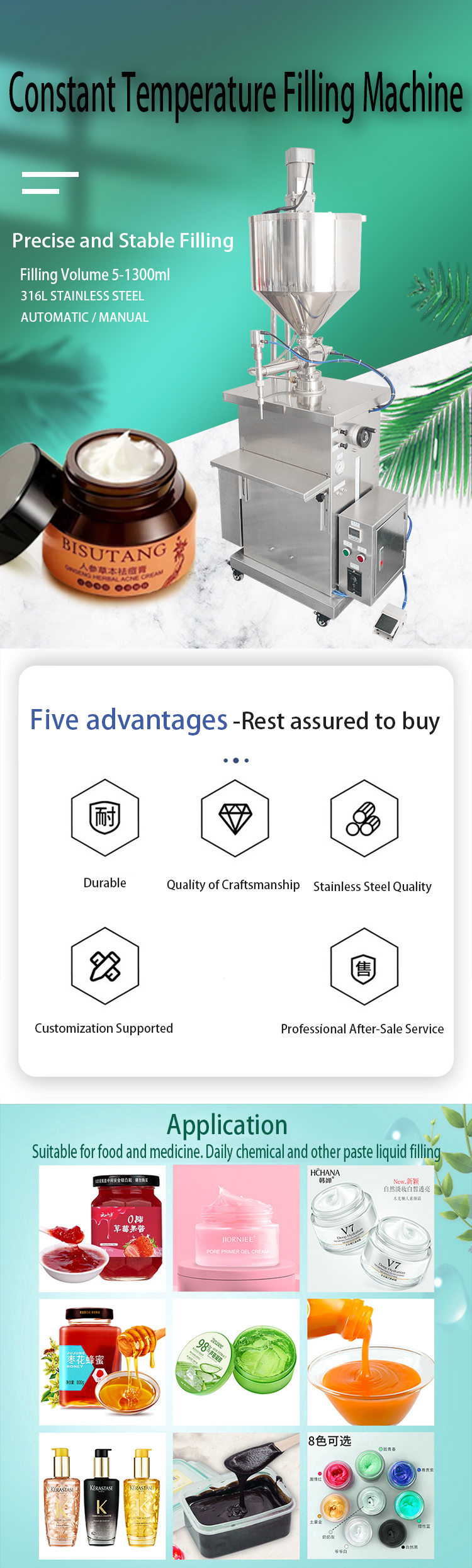 Zhitong Desktop Semi-automatic Constant Temperature Filling Machine For ...