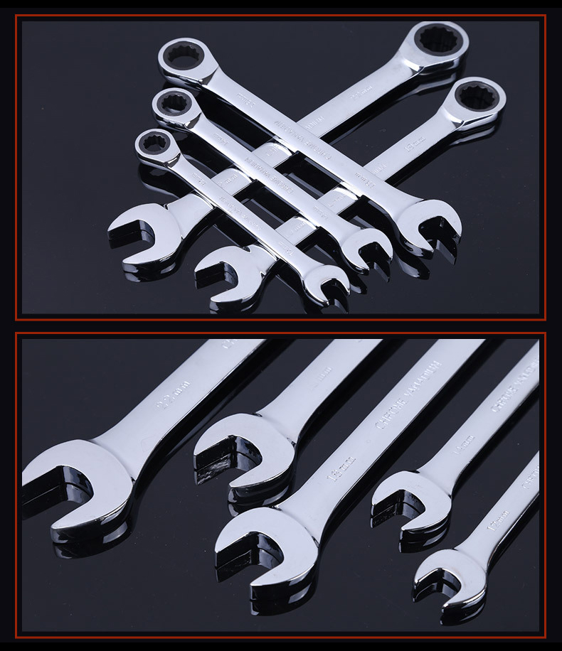 Luwei 6mm-32mm Ratchet Spanner Combination Head Wrench Flexible Ratchet Combination Adjustable ...