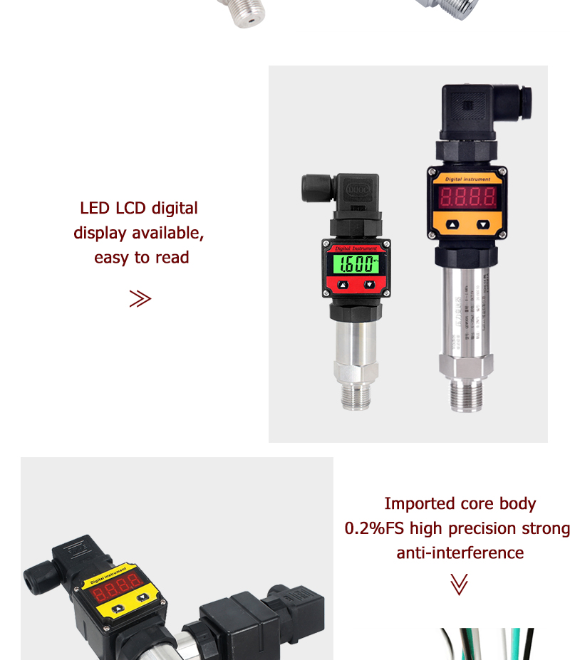 4-20ma Output Signal Pressure Transmitter/sensor Led Lcd Digital Display Function Pressure ...