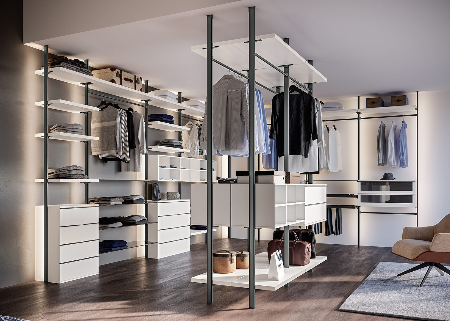 Tall Custom Modern Walk-in Closet Furniture And Wardrobes, High Quality ...