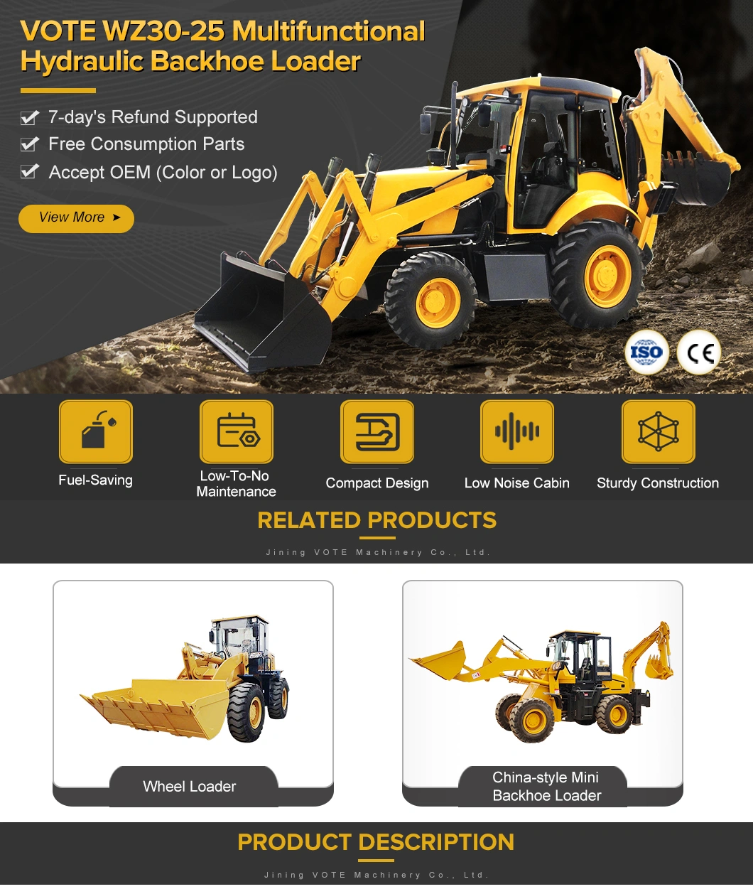 Factory Export Tractor With Front End Loader And Backhoe, High Quality ...