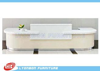 White Mdf Wood Reception Desk For Exhibition Help Center ,, High ...