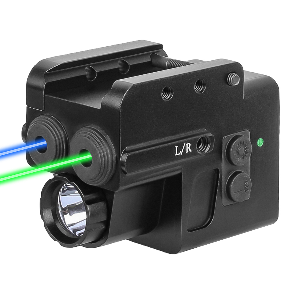 Spina Optics Mini Laser Dual Sight Led Flashlight - Red/green/blue ...