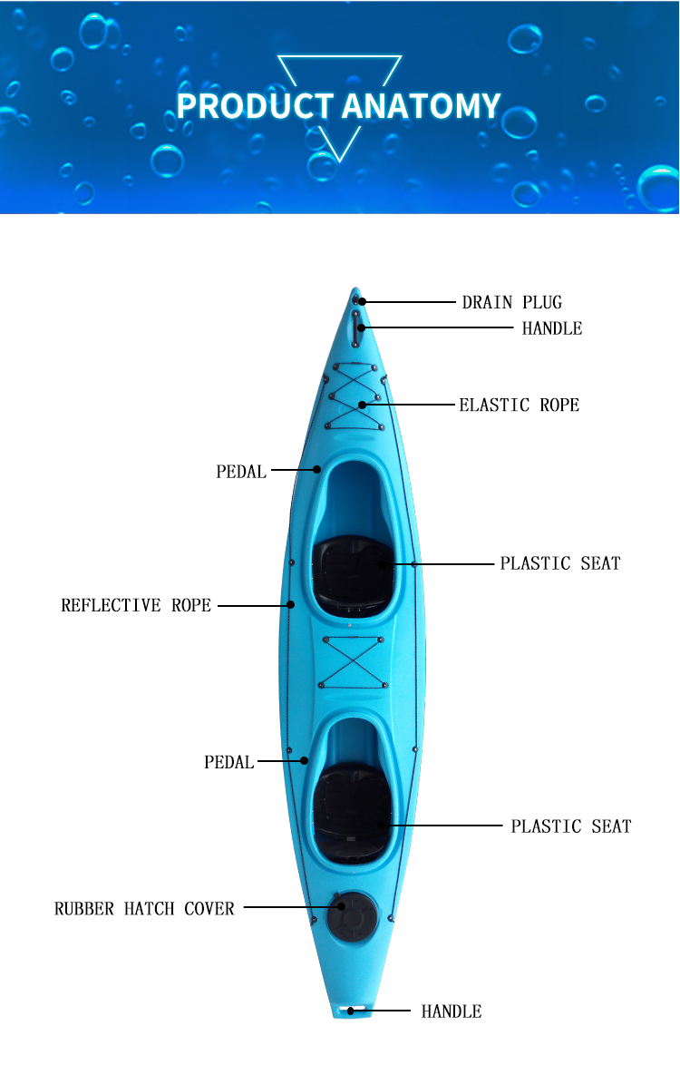 13 Feet Hdpe Plastic Ocean Kayak For 2 Persons: High Capacity And ...