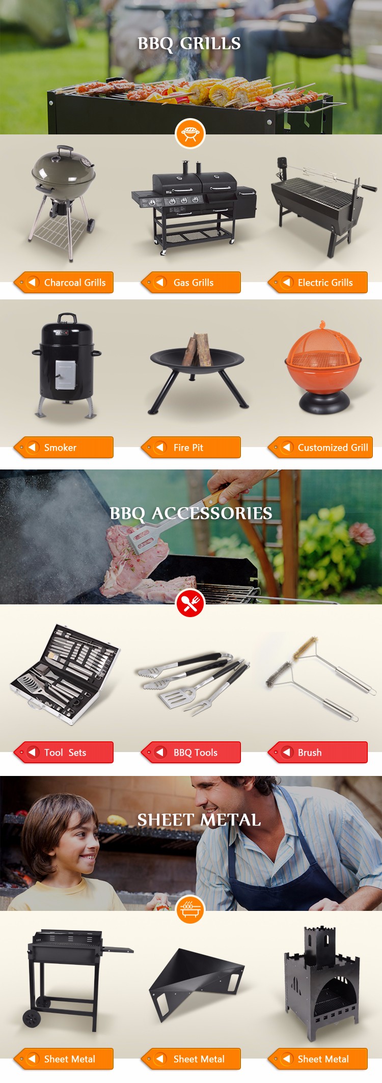 Portable Classic Style Charcoal Grill Fish Stainless Steel Barbeque ...