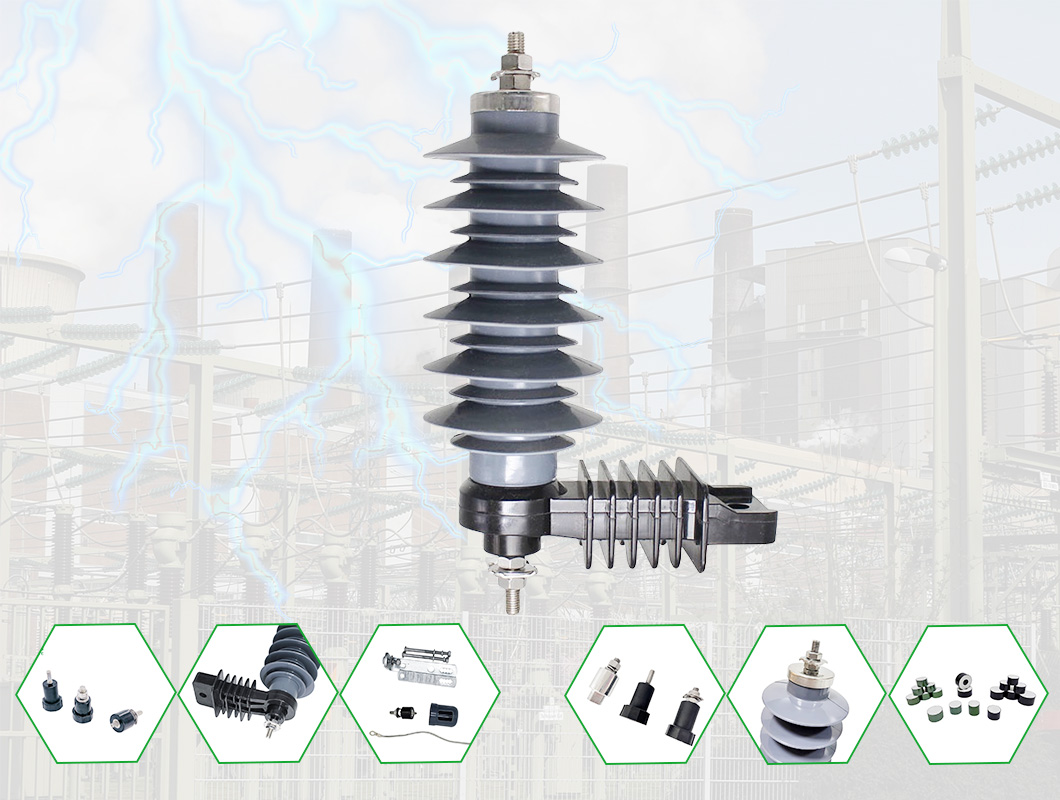 Outdoor Ceramic Housing Lightning Arresters For Line Discharge Class 2 ...