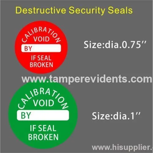 Custom Destructive Calibration Labels,tamper Evident Qc Security Seals ...