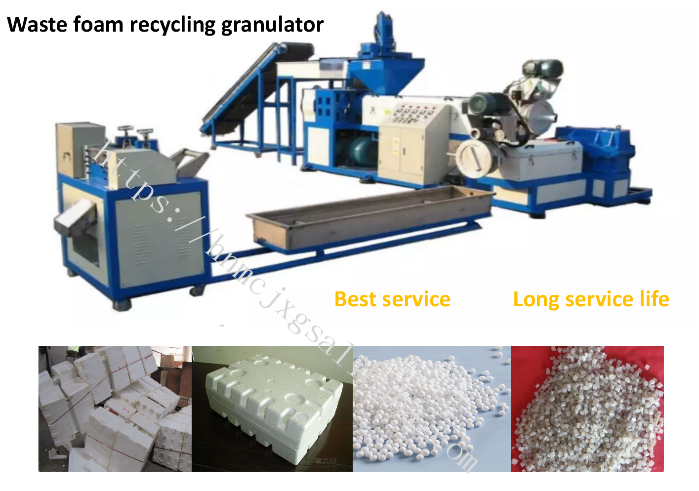 Waste Polystyrene Foam Granulator/epe Eps Foam Granules Making Machine ...
