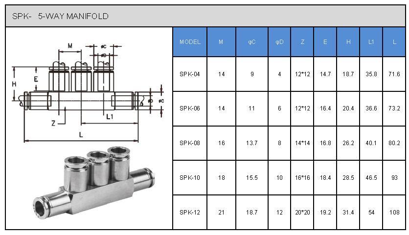 Stainless Steel Five Way Manifold Fitting, High Quality Stainless Steel ...