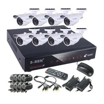Cctv H.264 Diy Dvr Kit With 8-channel Dvr, 8 Cameras And 1/3-inch Color ...