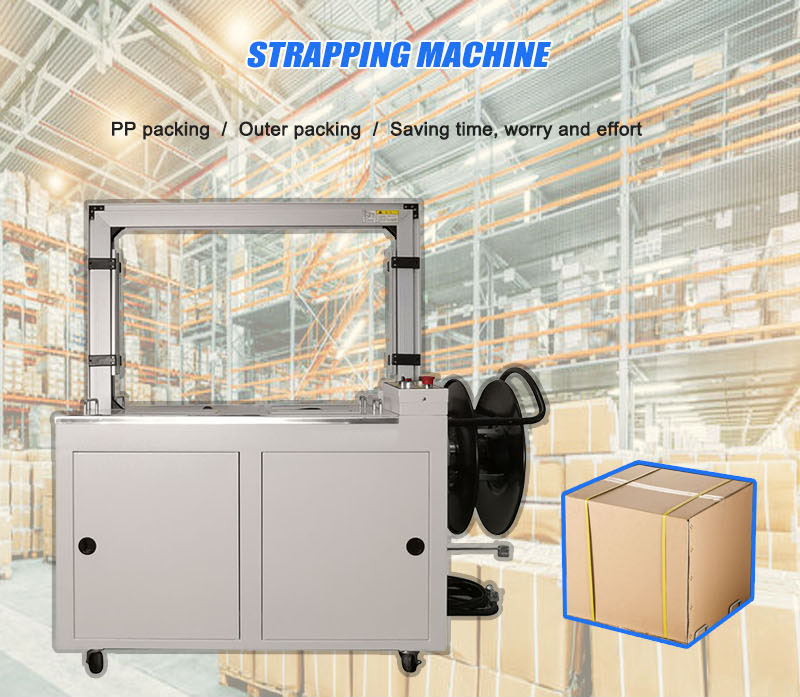 Automated Carton Box Strapping And Packaging Machine With Pp Belts ...