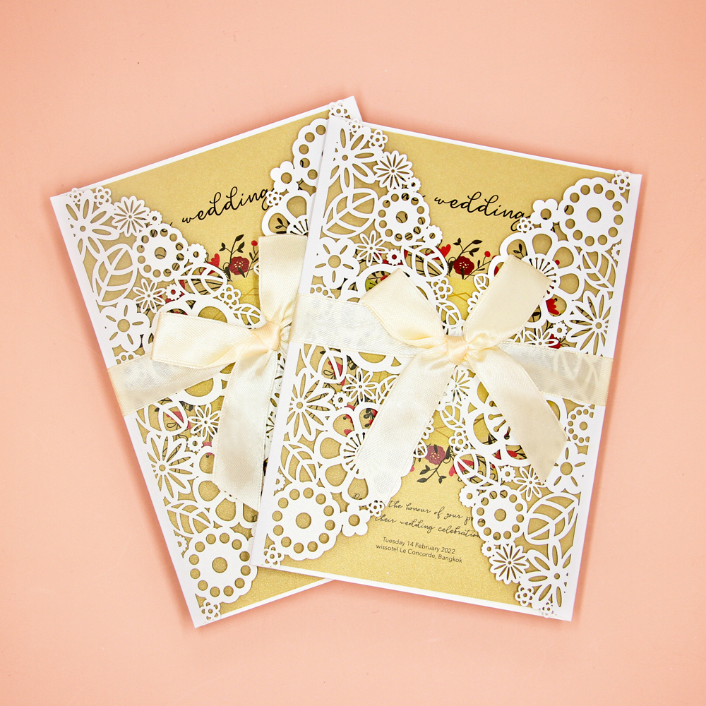 Luxury Laser Cut 3d Handmade Pop Up Wedding Invitations With Envelope ...
