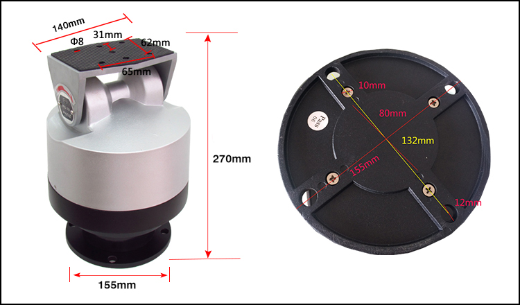 Wireless Keyboard/joystick Controlled 5kg Payload Pan Tilt Head For ...