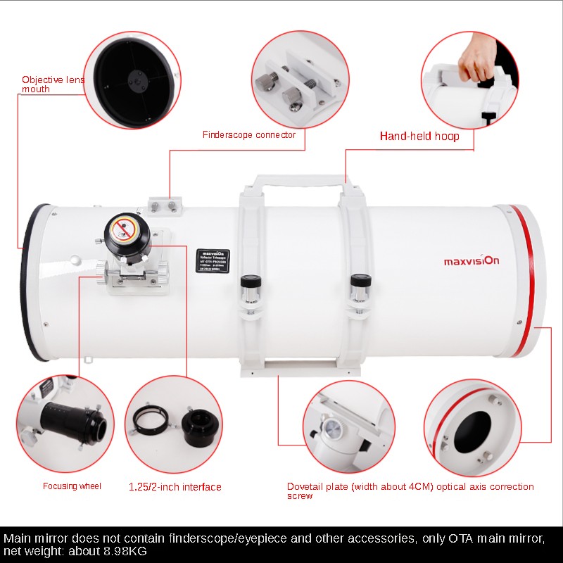 Maxvision Professional 8 Inch F4 Parabolic Newtonian Telescope Ota ...