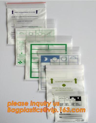 Hospital Use Resealable Zip Lock Plastic Bags For Medicine,eco Friendly ...