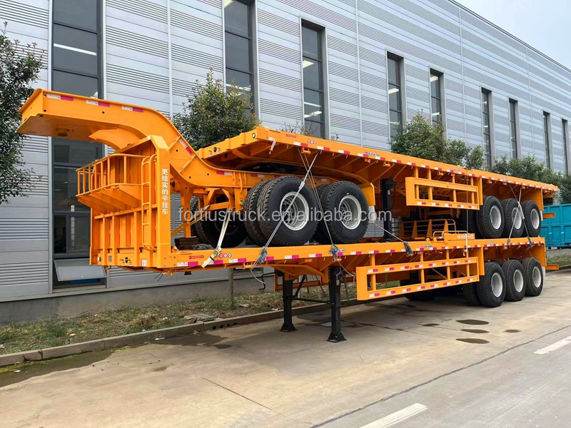20ft 40ft Container Transport Semi Trailer: Flatbed/skeleton Double ...