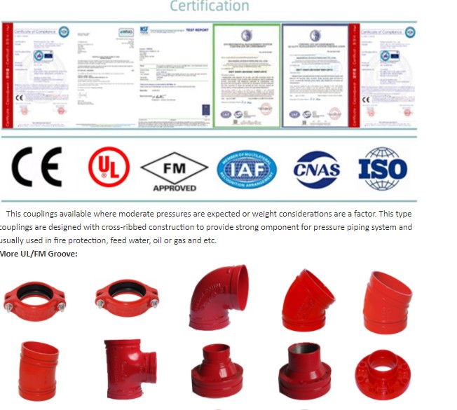 Flexible Coupling Fire Ductile Cast Iron Grooved Flexible Coupling For ...