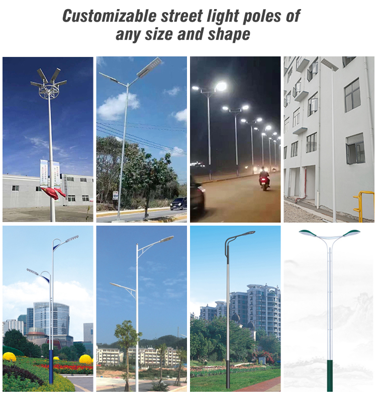 6m And 8m Double Arm Double Head Led Street Light Pole For Gardens And ...