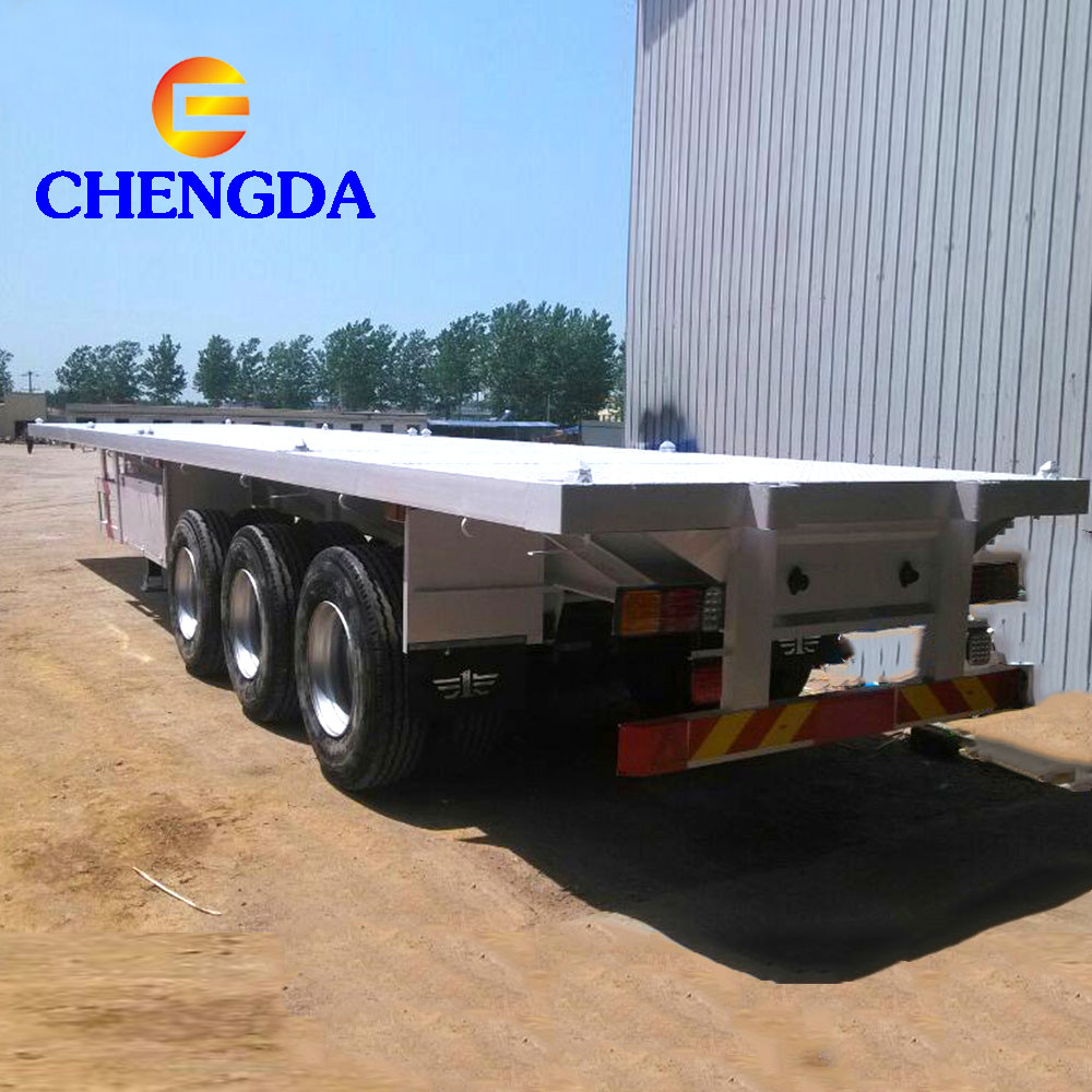 40 Feet Flatbed Container Trailer Truck, High Quality 40 Feet Flatbed ...