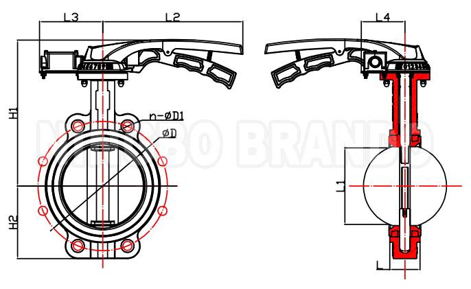 Signal Handle Wafer Butterfly Valve With Travel Switch, High Quality ...