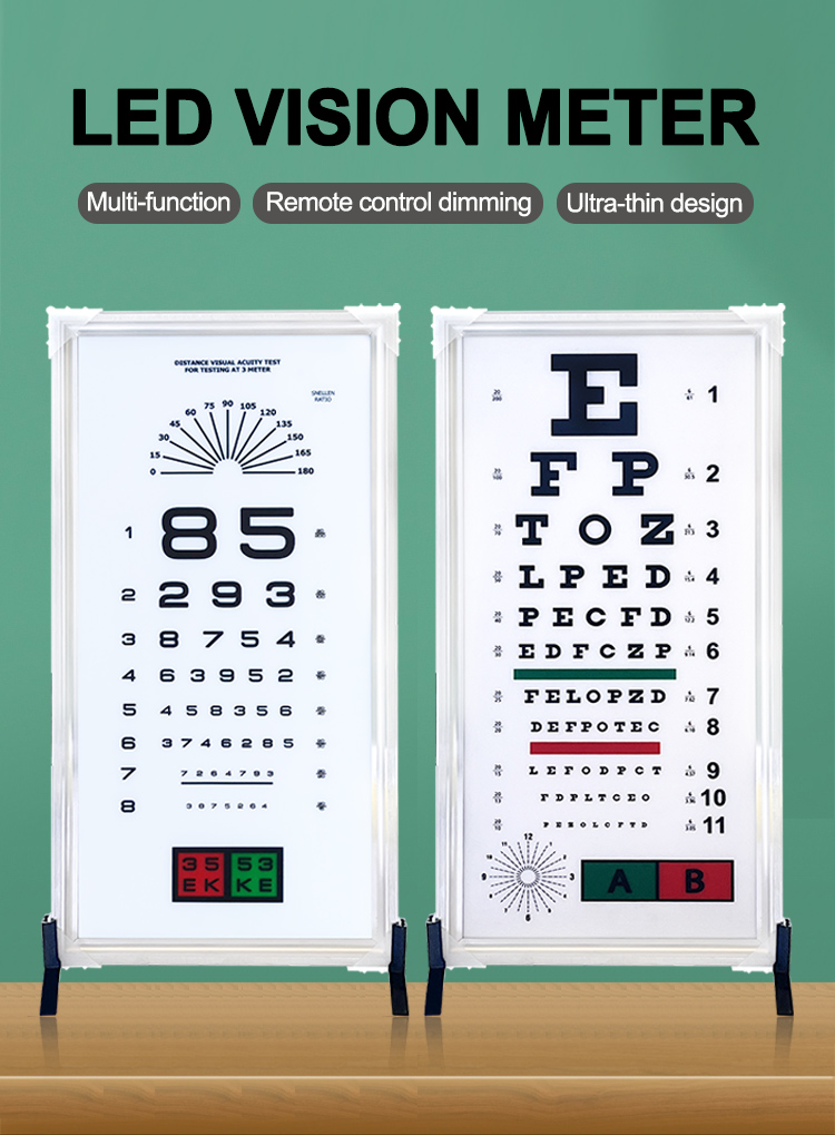 Customizable Led Eye Chart With Remote Control And Uv Printing (30*60cm ...