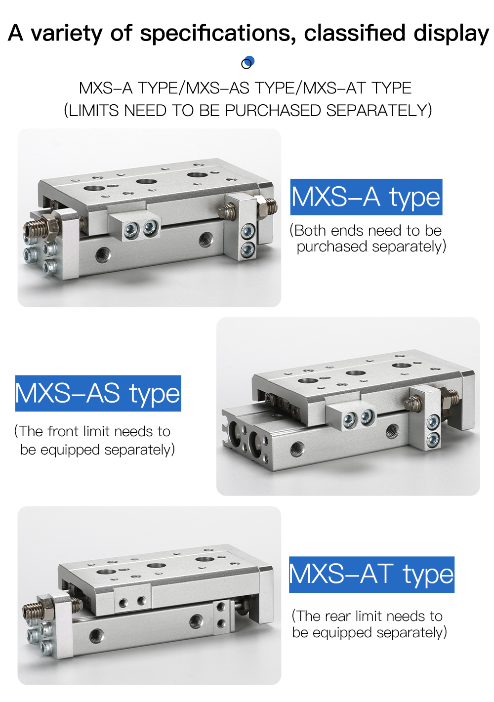 Pneumatic Hls Linear Slide Table Cylinders With Guide Rails - Mxs12 ...