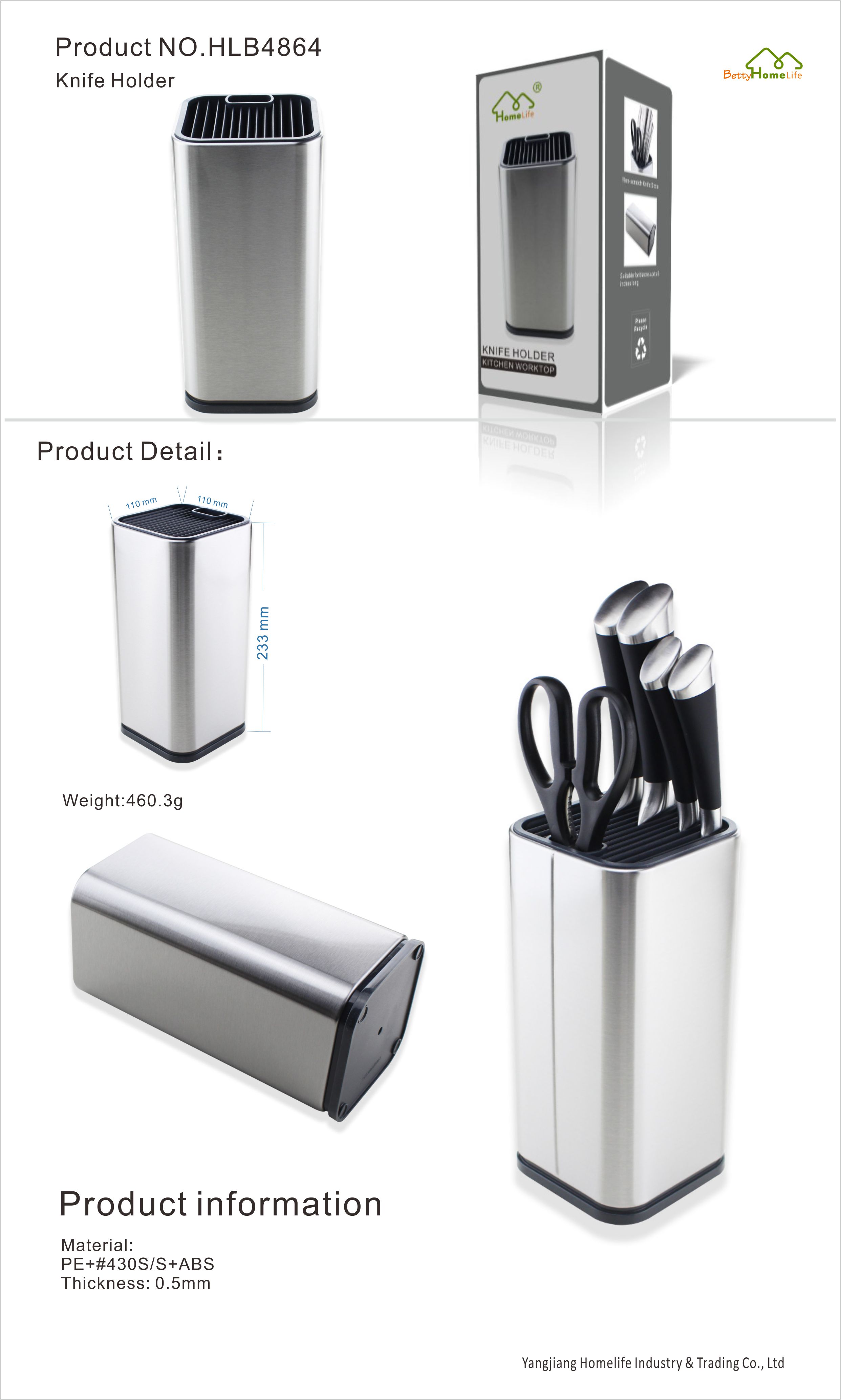 Universal Stainless Steel Kitchen Knife Holder Block, High Quality ...