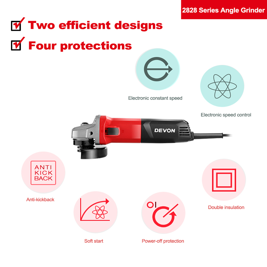 Devon Professional Electric Motor Angle Grinder With Speed Control ...